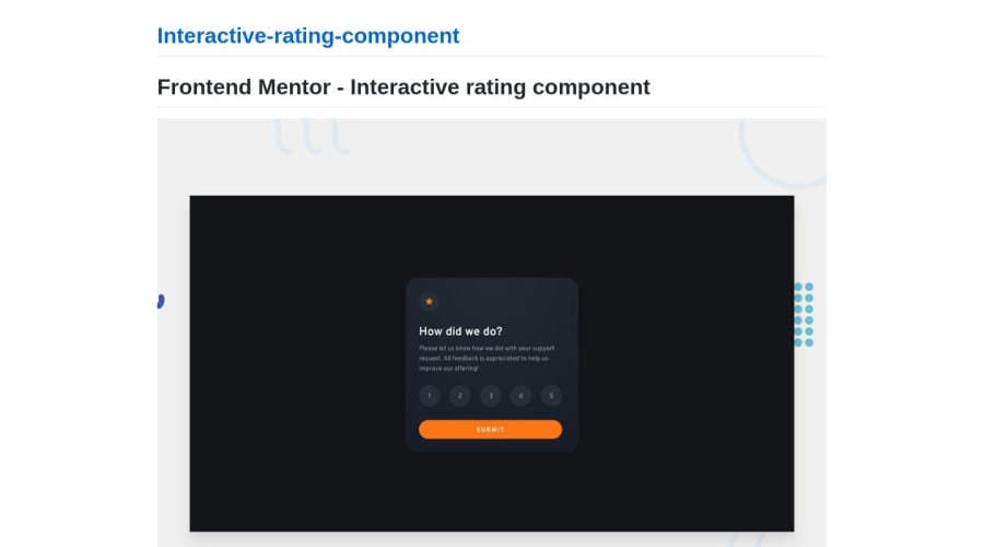 Frontend Mentor Interactive Rating Component With React And