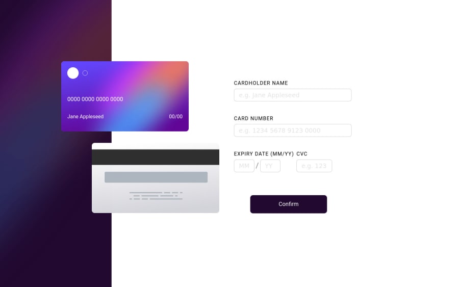 Frontend Mentor Interactive Card Details Coding Challenge Solution