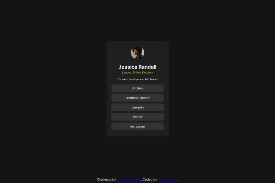 Frontend Mentor Social Links Profile With Flexbox Coding Challenge Solution