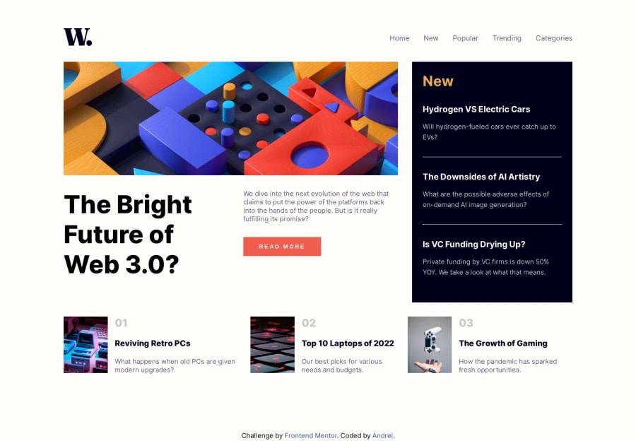 Frontend Mentor | Responsive News homepage using css grid and flexbox ... Frontend Mentor | Responsive News homepage using css grid and flexbox ...