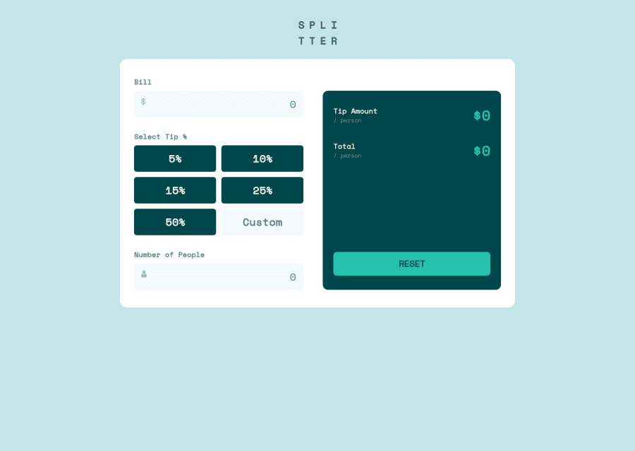 Frontend Mentor Tip Calculator App With Astro And Tailwind Coding