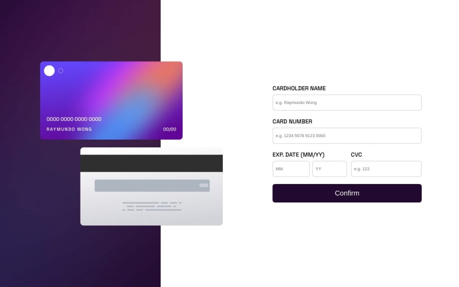 Frontend Mentor Interactive Card Details Html Css And Js Coding