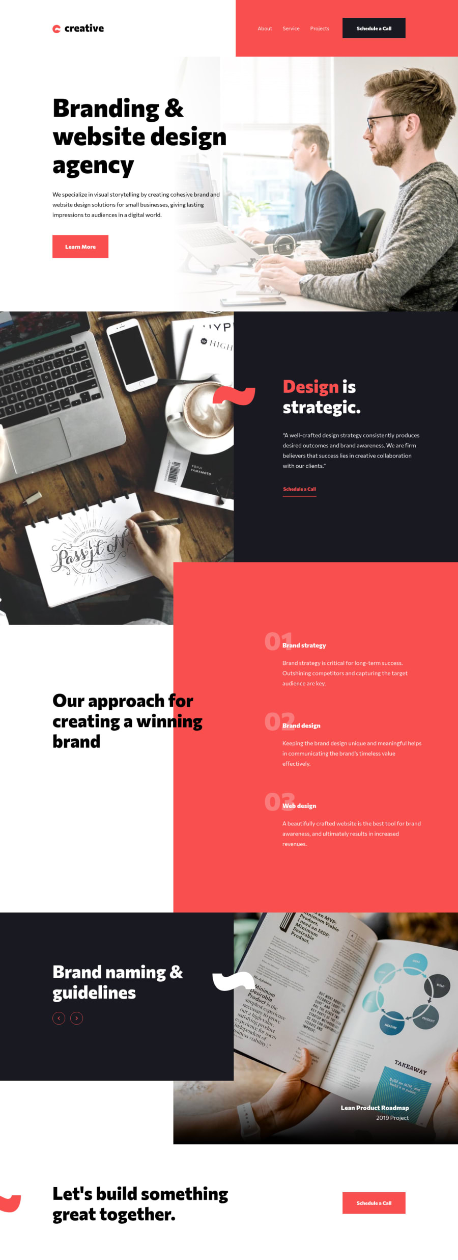 Frontend Mentor Creative Single Page Site Using Tailwind Coding Challenge Solution