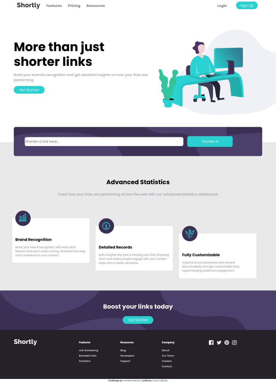 Frontend Mentor Url Shortening Api Using Html Css Javascript Coding Challenge Solution