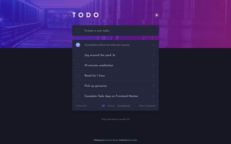 Frontend Mentor Todos App Built With React Typescript Vite And
