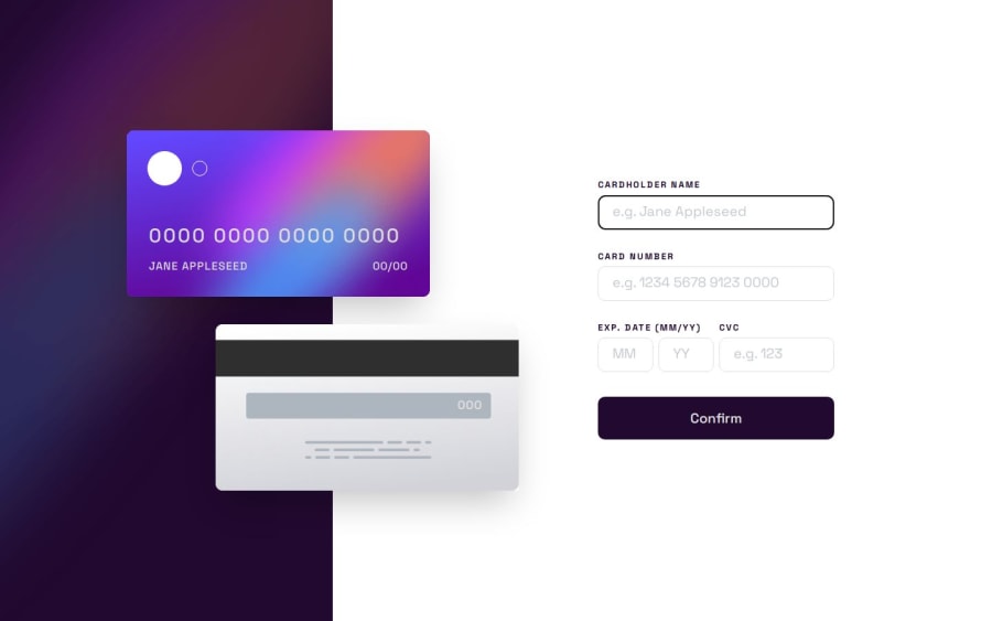 Frontend Mentor Interactive Card Details Coding Challenge Solution