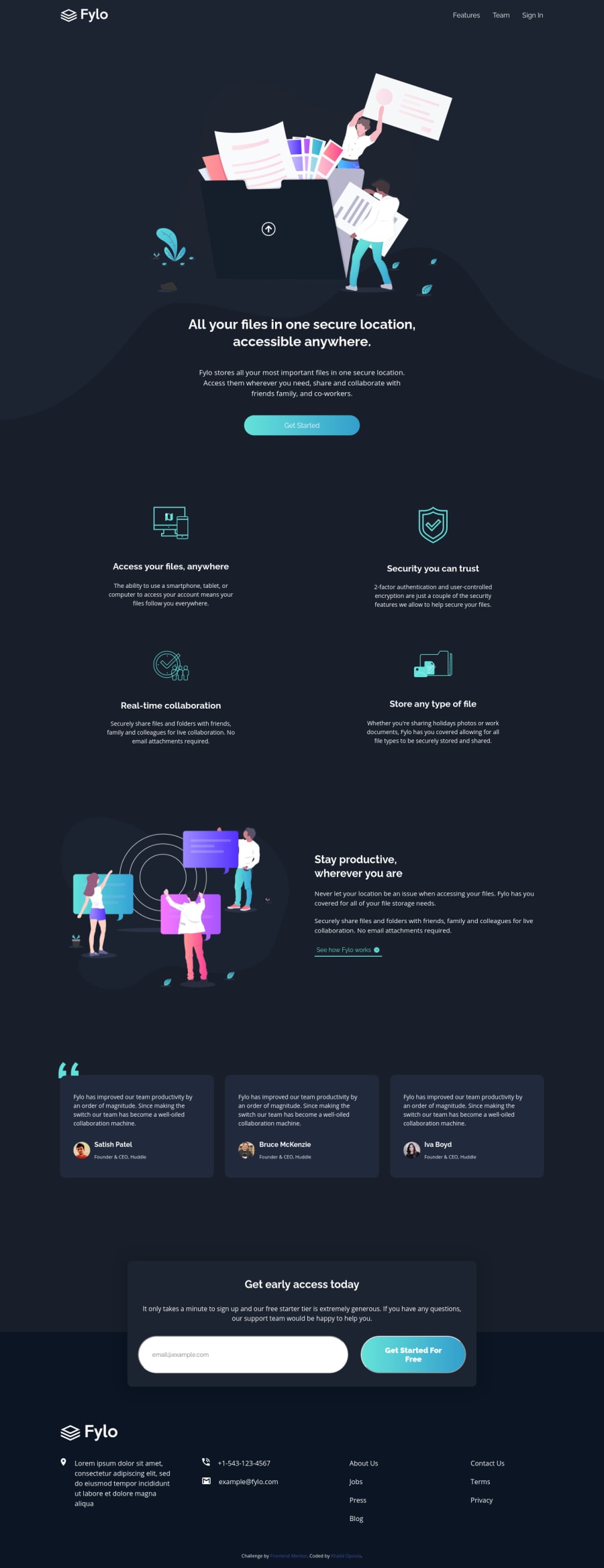 Frontend Mentor Fylo Landing Page With Html And Css Coding Challenge Solution