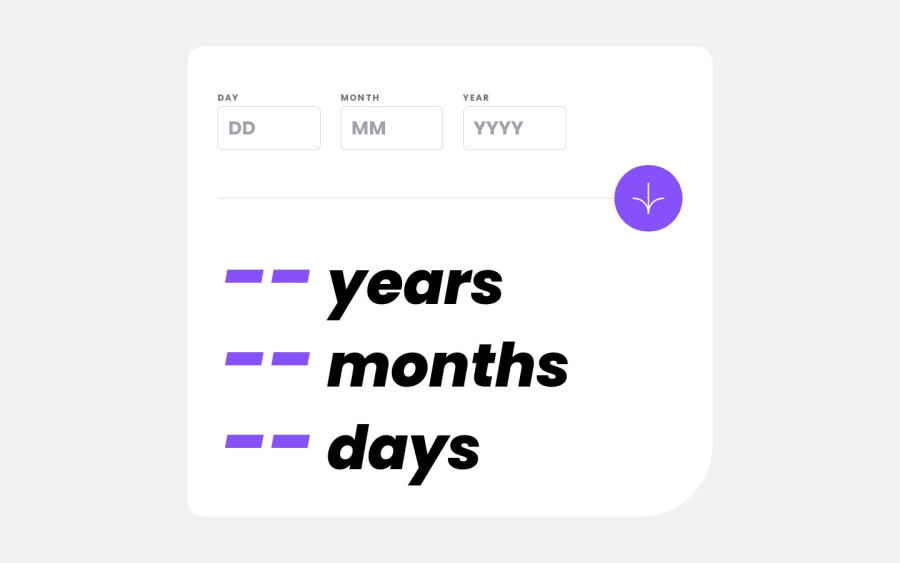 Frontend Mentor Responsive Age Calculator Using Tailwind Css Coding Challenge Solution