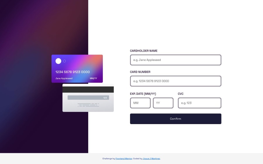 Frontend Mentor Interactive Card Details Using React Coding Challenge
