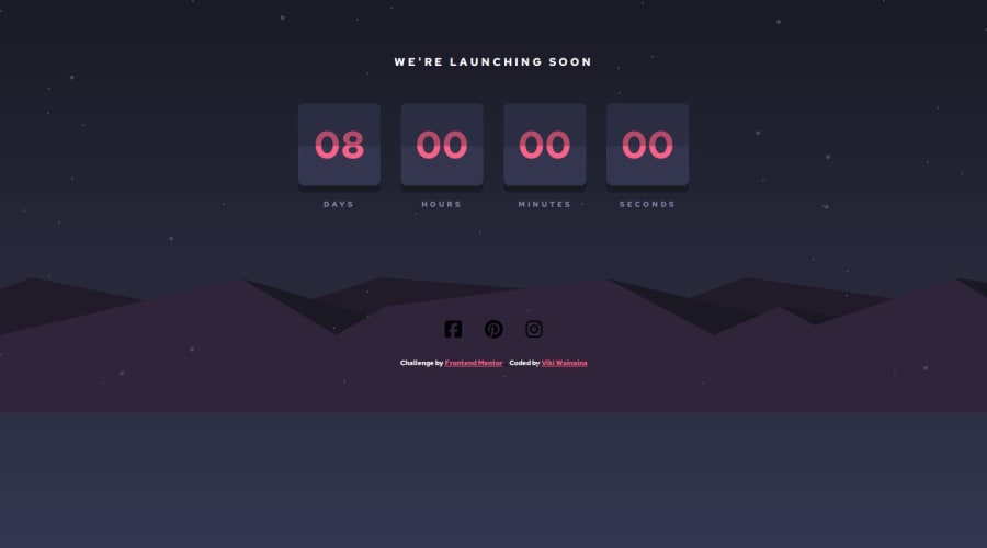 Frontend Mentor Launch Countdown Timer Using Vanilla Js And Scss
