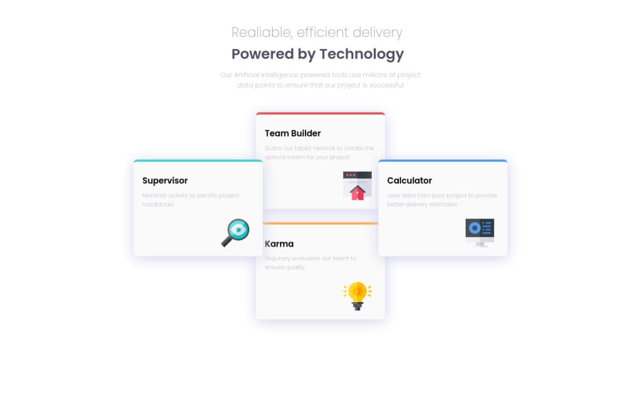 Frontend Mentor Four Cards Coding Challenge Solution