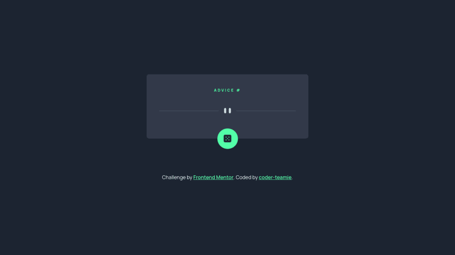 Frontend Mentor Advice Generator App Using Javascript Fetch Coding Challenge Solution