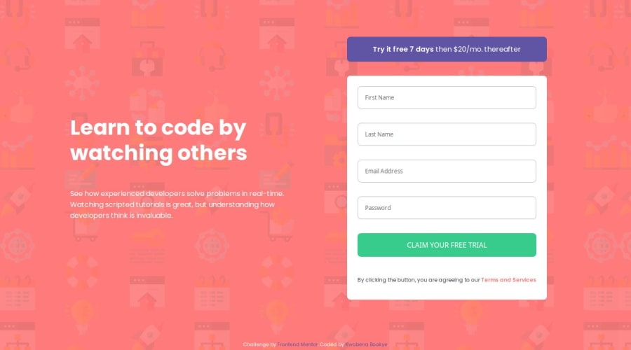 Frontend Mentor Intro Component With Sign Up Form With Html Vanilla