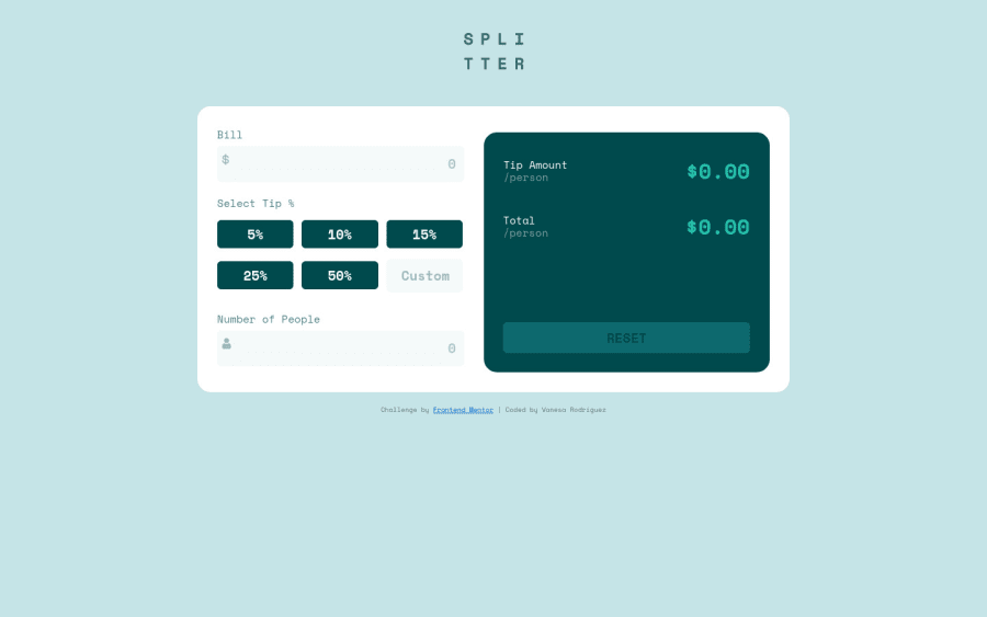 Frontend Mentor Tip Calculator Using Html Css And Javascript Coding Challenge Solution