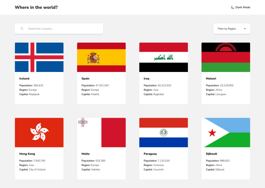 Frontend Mentor Rest Countries React React Router And Tailwind Css