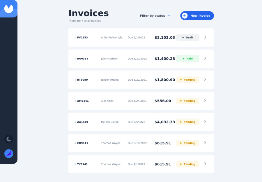 Frontend Mentor Invoice App Next Tailwind Typescript Swr And