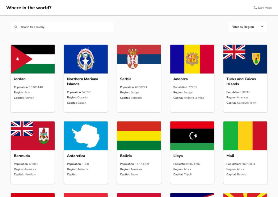 Frontend Mentor Responsive Design For Countries Api Coding Challenge