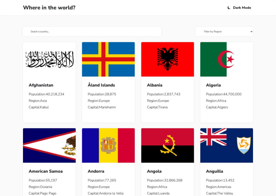 Frontend Mentor Rest Countries Api With Color Theme Switcher Using