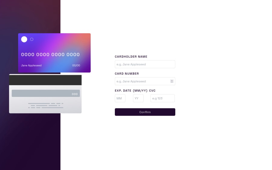 Frontend Mentor Interactive Card Detail Form Coding Challenge Solution