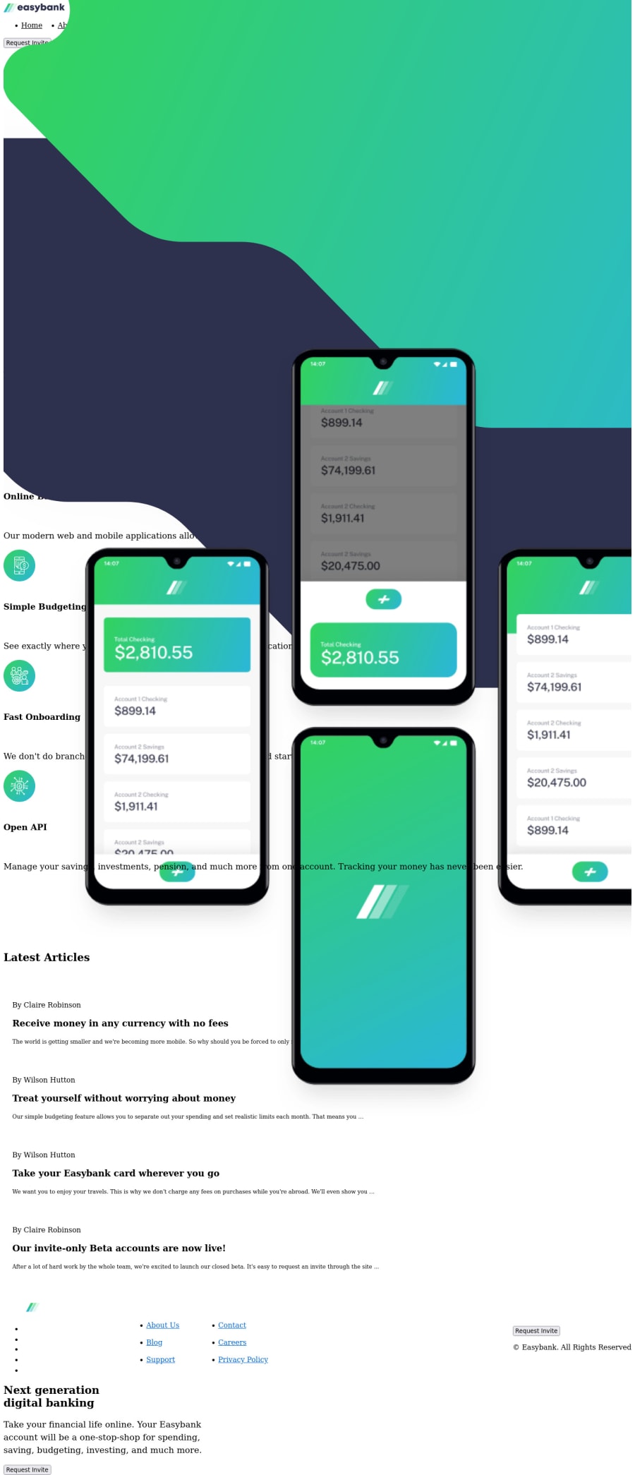 Frontend Mentor Easybank Landing Page Solution Using Flexbox And Grid