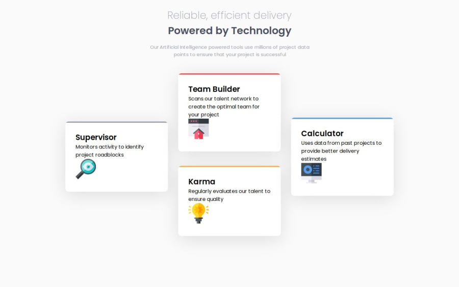Frontend Mentor Four Card Feature Section Solution Coding Challenge
