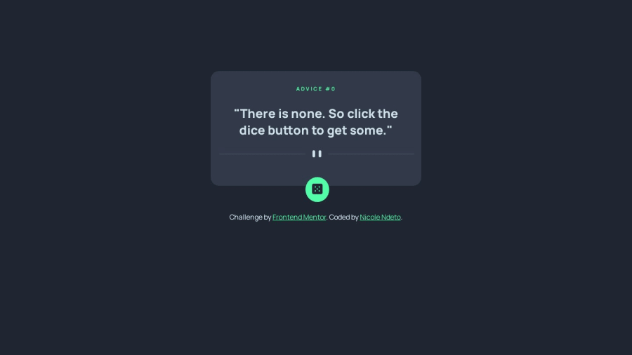 Frontend Mentor Advice Generator Built With React Coding Challenge