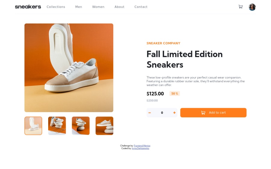 Frontend Mentor E Commerce Product Page With Html Css Js Coding