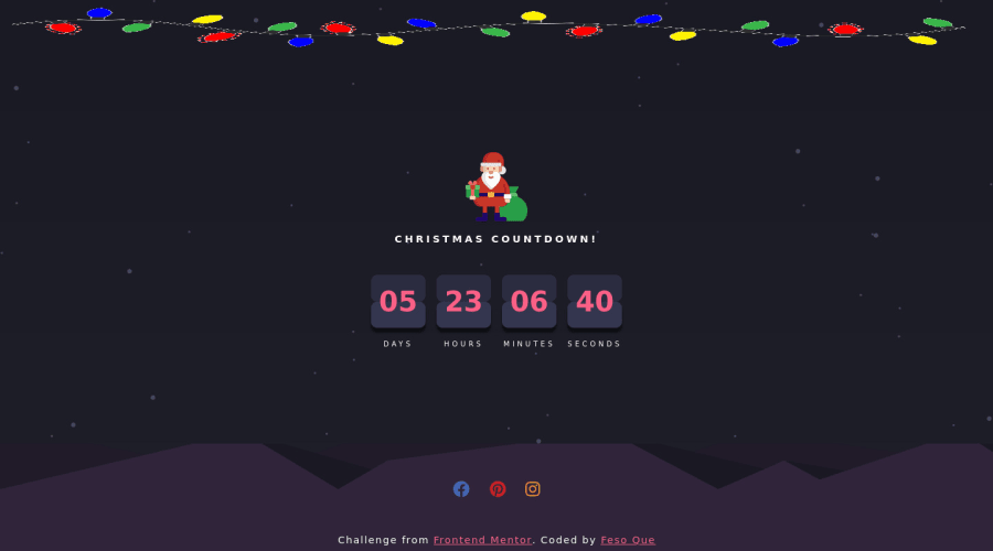 Frontend Mentor Christmas Countdown Timer Using Html Css And Javascript Coding Challenge Solution