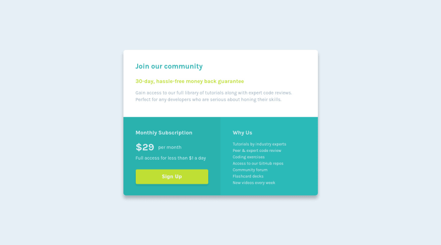Frontend Mentor Single Price Grid Component Using Css Grid Coding Challenge Solution