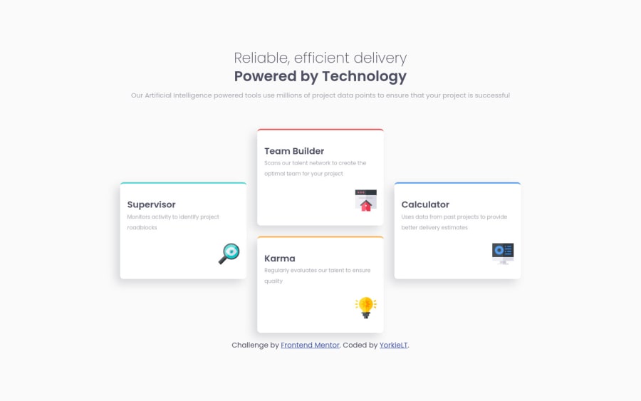 Frontend Mentor Responsive Four Card Feature Section Using Css Grid