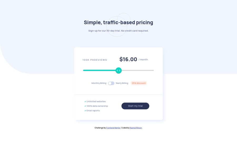 Frontend Mentor Interactive Pricing Component Using React And Sass