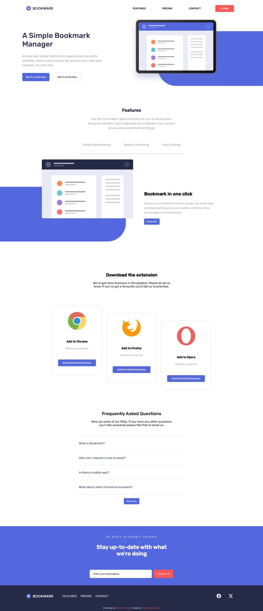 Frontend Mentor | Responsive Bookmark Landing Page coding challenge ... Frontend Mentor | Responsive Bookmark Landing Page coding challenge ...