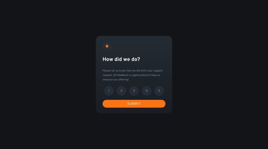 Frontend Mentor Interactive Rating Component With Html Css And Javascript Coding Challenge