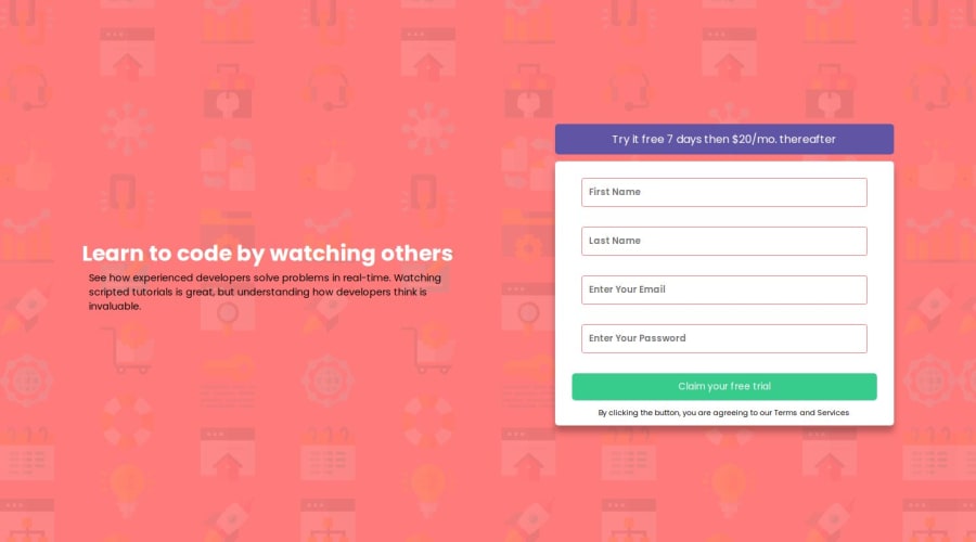 Frontend Mentor Responsive Form Using Html Css And Js Coding Challenge Solution