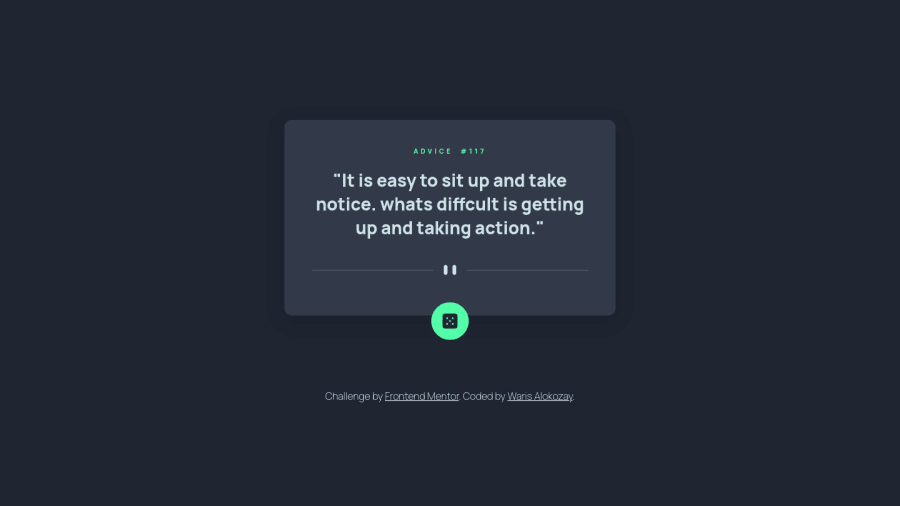 Frontend Mentor Responsive Advice App Generator Build With Api Coding Challenge Solution