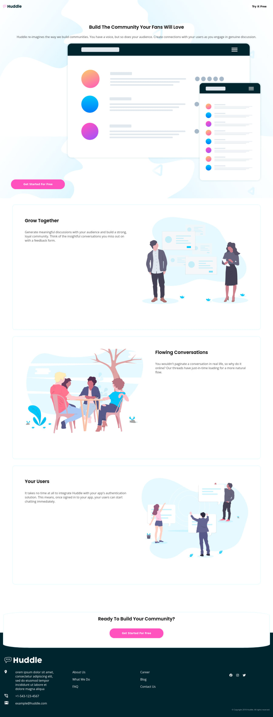 Frontend Mentor Huddle Landing Page Using Html And Css Coding Challenge Solution