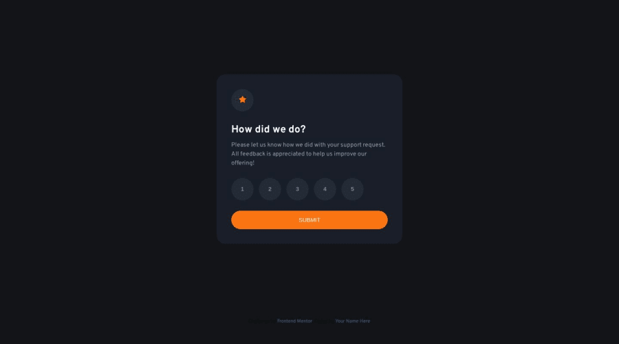 Frontend Mentor Interactive Rating Component With Css And Js Coding Challenge Solution