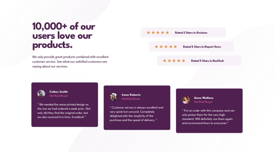 Frontend Mentor Social Proof Mobile First Responsive Html And Css Only Coding Challenge
