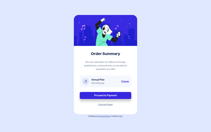 Frontend Mentor Responsive Order Summary Card Solution Using Flexbox Coding Challenge Solution