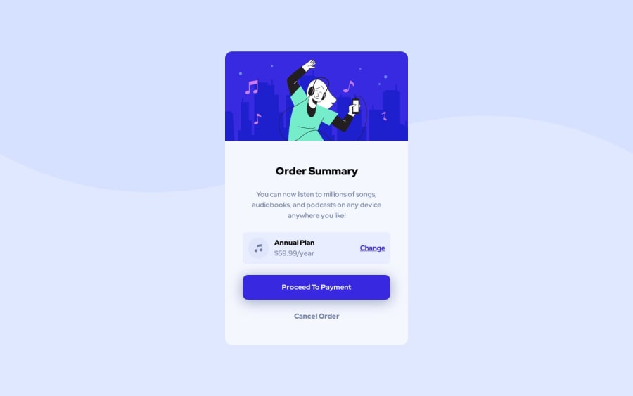Frontend Mentor Responsive Order Summary React Vite Tailwind