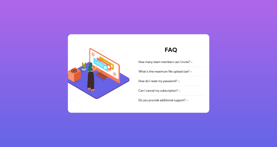 Frontend Mentor Responsive Faq Accordion Card With Html Css And Js