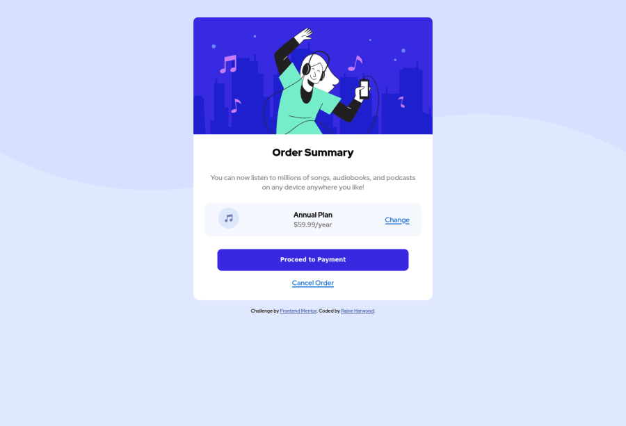 Frontend Mentor Order Summary Page Using Css Grid Coding Challenge