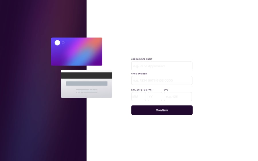 Frontend Mentor Interactive Card Details Form Coding Challenge Solution