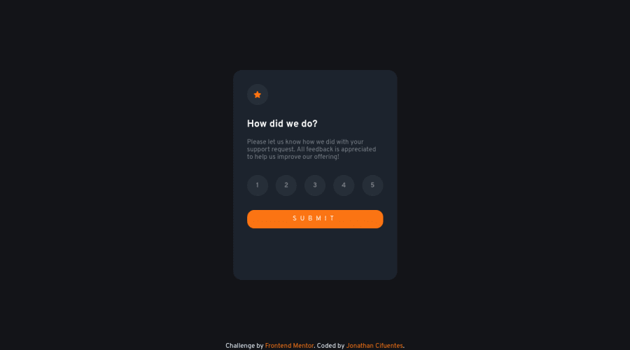 Frontend Mentor Interactive Rating Component Using Html Css And Js Coding Challenge Solution