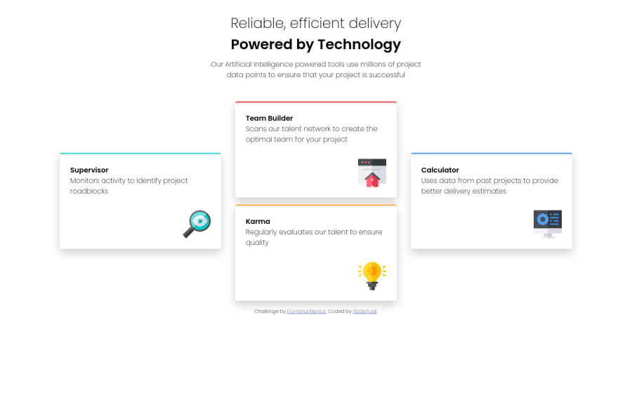 Frontend Mentor Four Card Feature Coding Challenge Solution