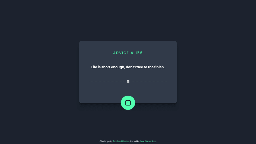 Frontend Mentor Advice Generator App Coding Challenge Solution