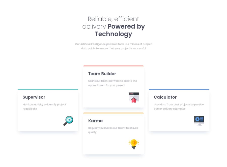 Frontend Mentor Four Card Section Using Grid In Css Coding Challenge Solution
