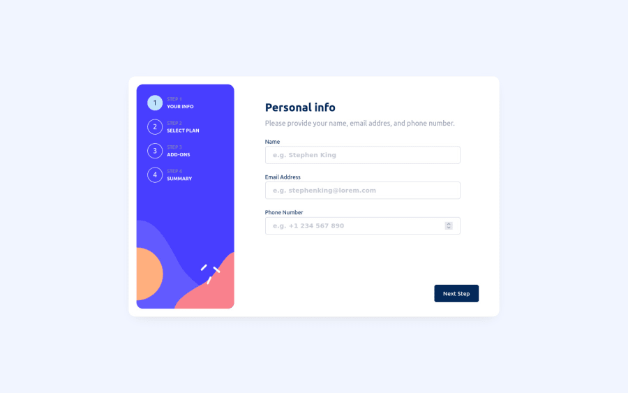 Frontend Mentor Multi Step Form Using Vue Js With Pinia Coding