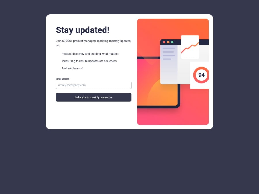 Frontend Mentor Newsletter Sign Up Form Using React And Tailwind Css Coding Challenge Solution