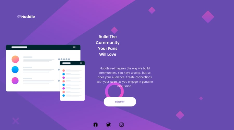 Frontend Mentor Huddle Page Using Css Flex Coding Challenge Solution